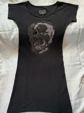 Philipp Plein | Dresses | Philipp Plein Black Tshirt Dress With Deep ...